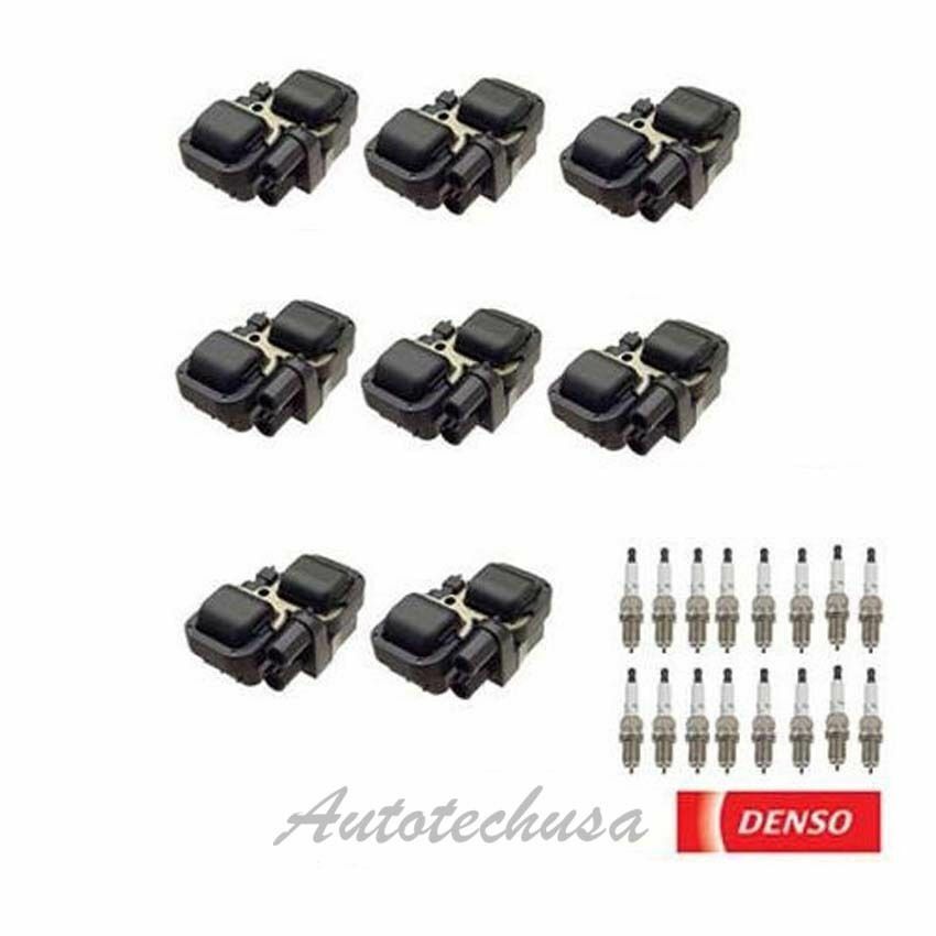 For Mercedes-Benz 8 Ignition Coil 0001587803 UF359 + 16 Spark Plug IC0 ...